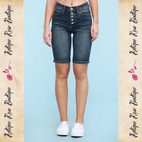 Judy Blue | Shorts | Judy Blue Button Fly Bermuda Shorts | Poshmark